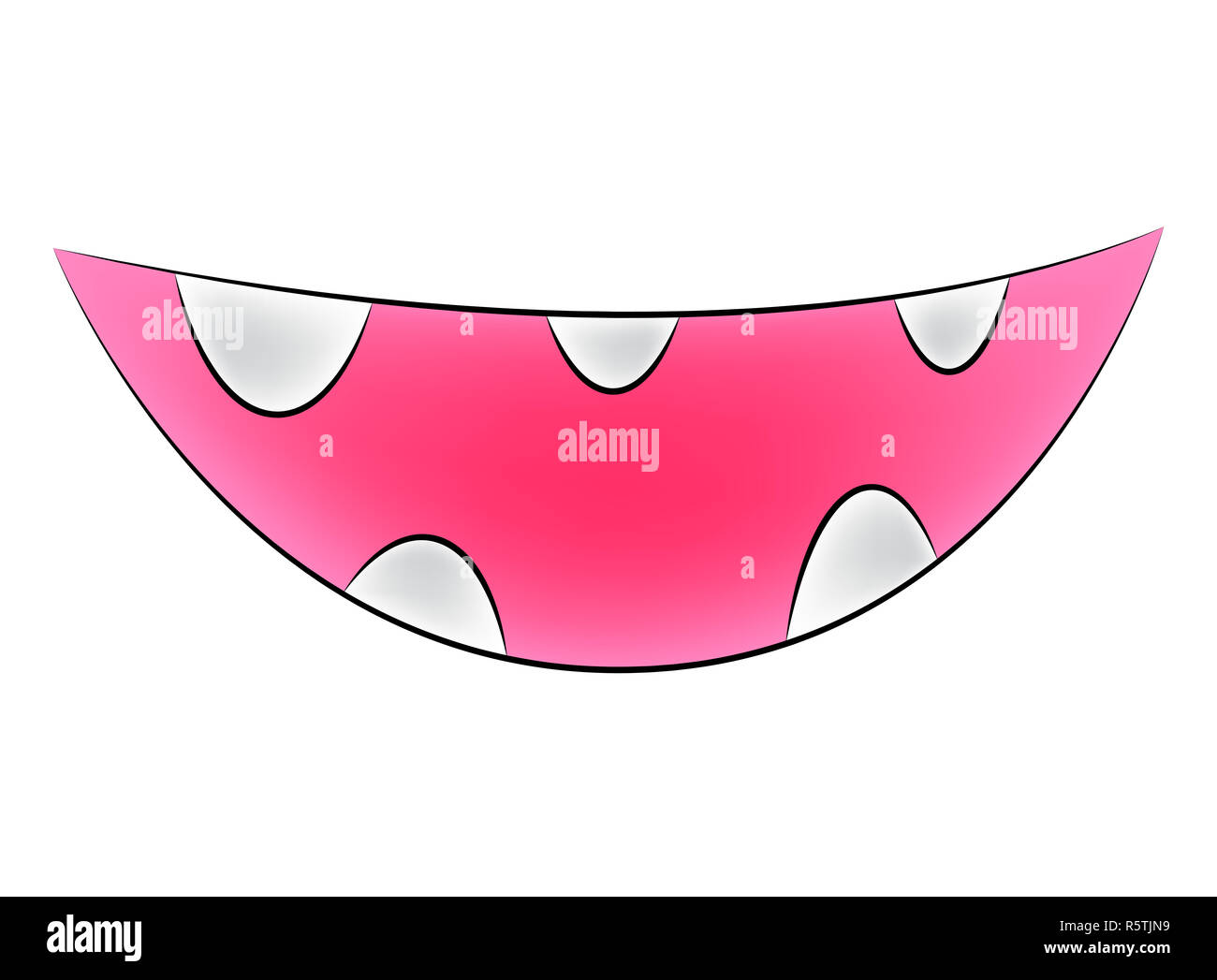 Cartoon smile, mouth, lips with teeth. vector mesh illustration ...