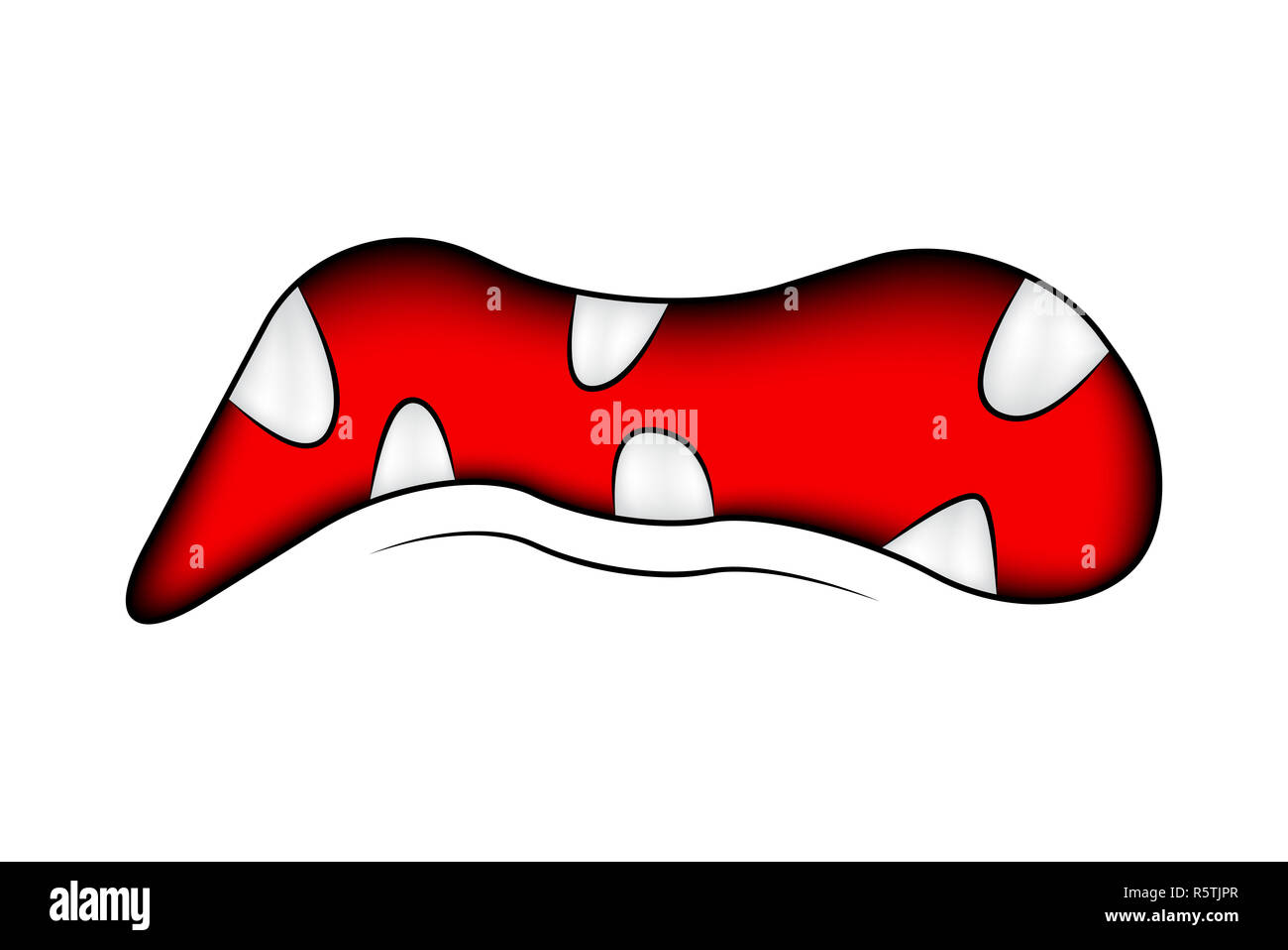 Cartoon smile, mouth, lips with teeth. vector mesh illustration ...