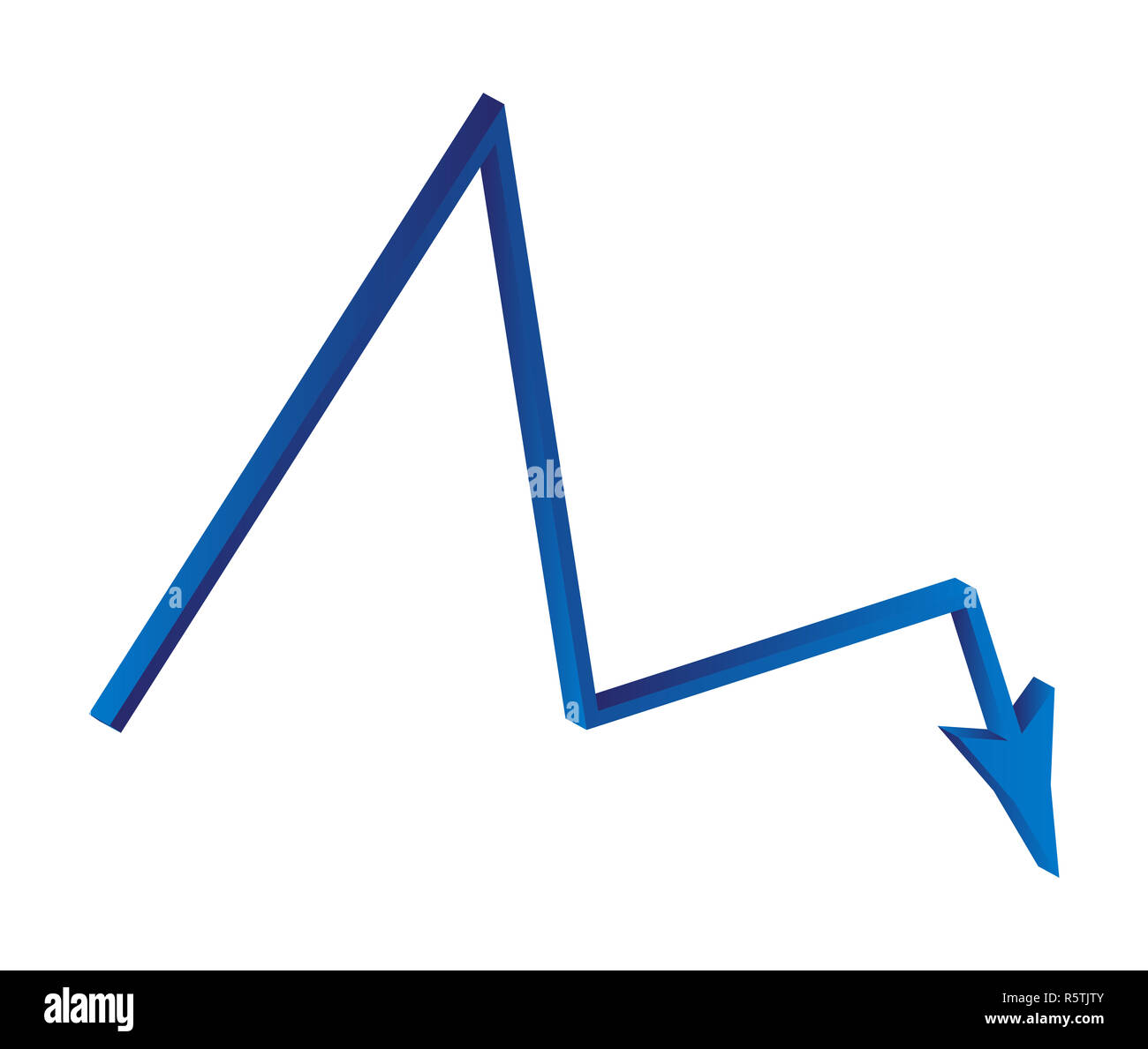 Blue sign decrease chart symbol hi-res stock photography and images - Alamy