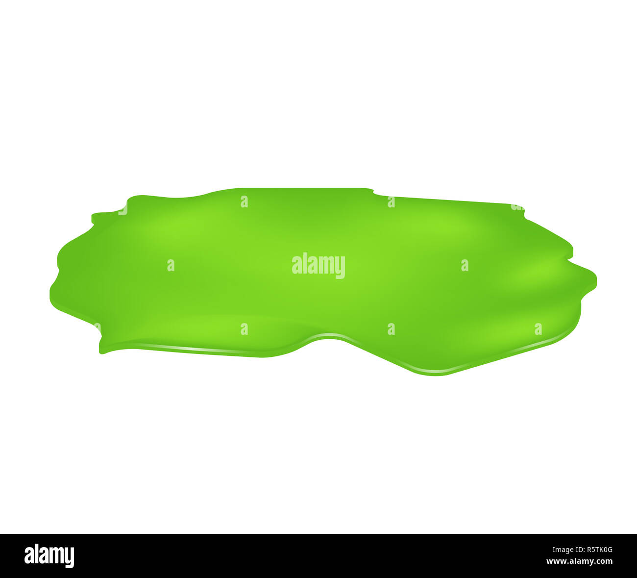 Puddle of toxic substance spill. Green chemical stain, plash, drop ...