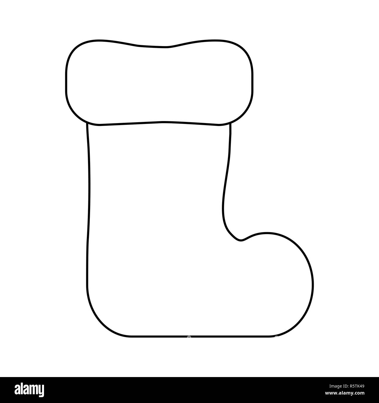 Christmas sock outline icon, symbol, design. Winter vector illustration ...