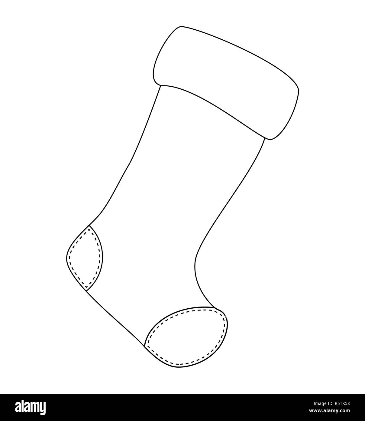 Christmas sock outline icon, symbol, design. Winter vector illustration ...