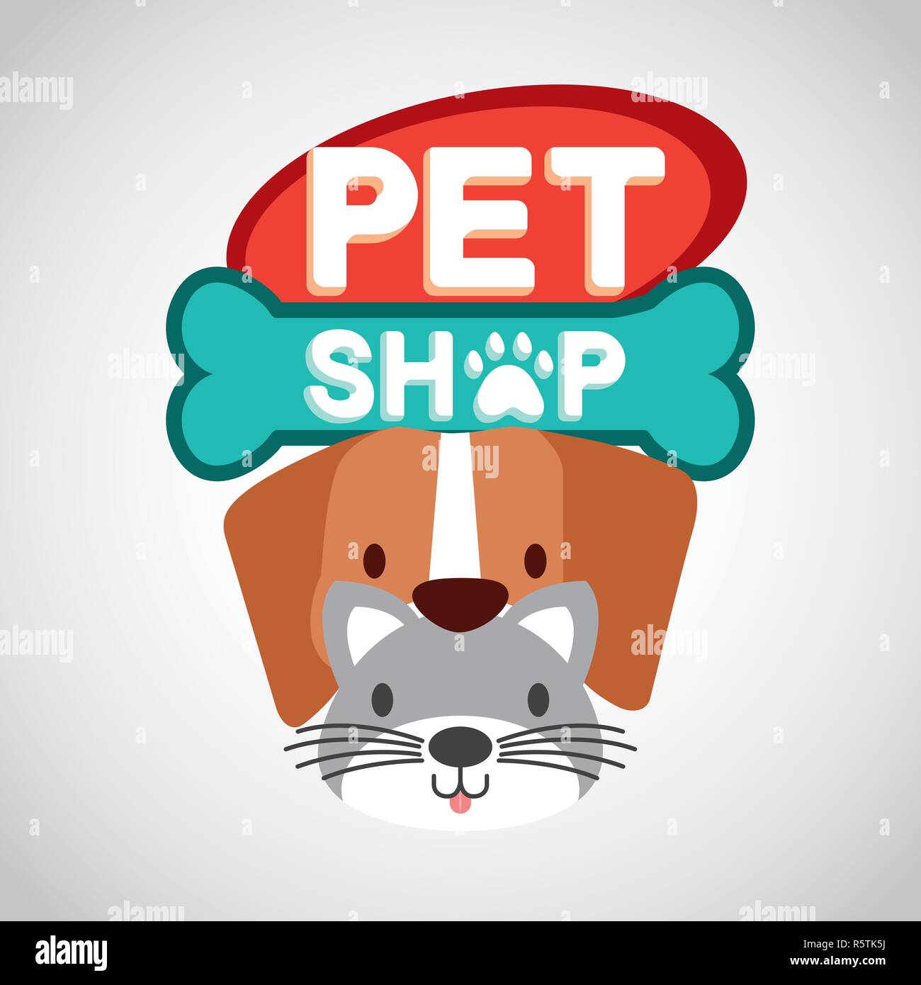 pet and veterinary dog and cat emblem vector illustration Stock Vector ...