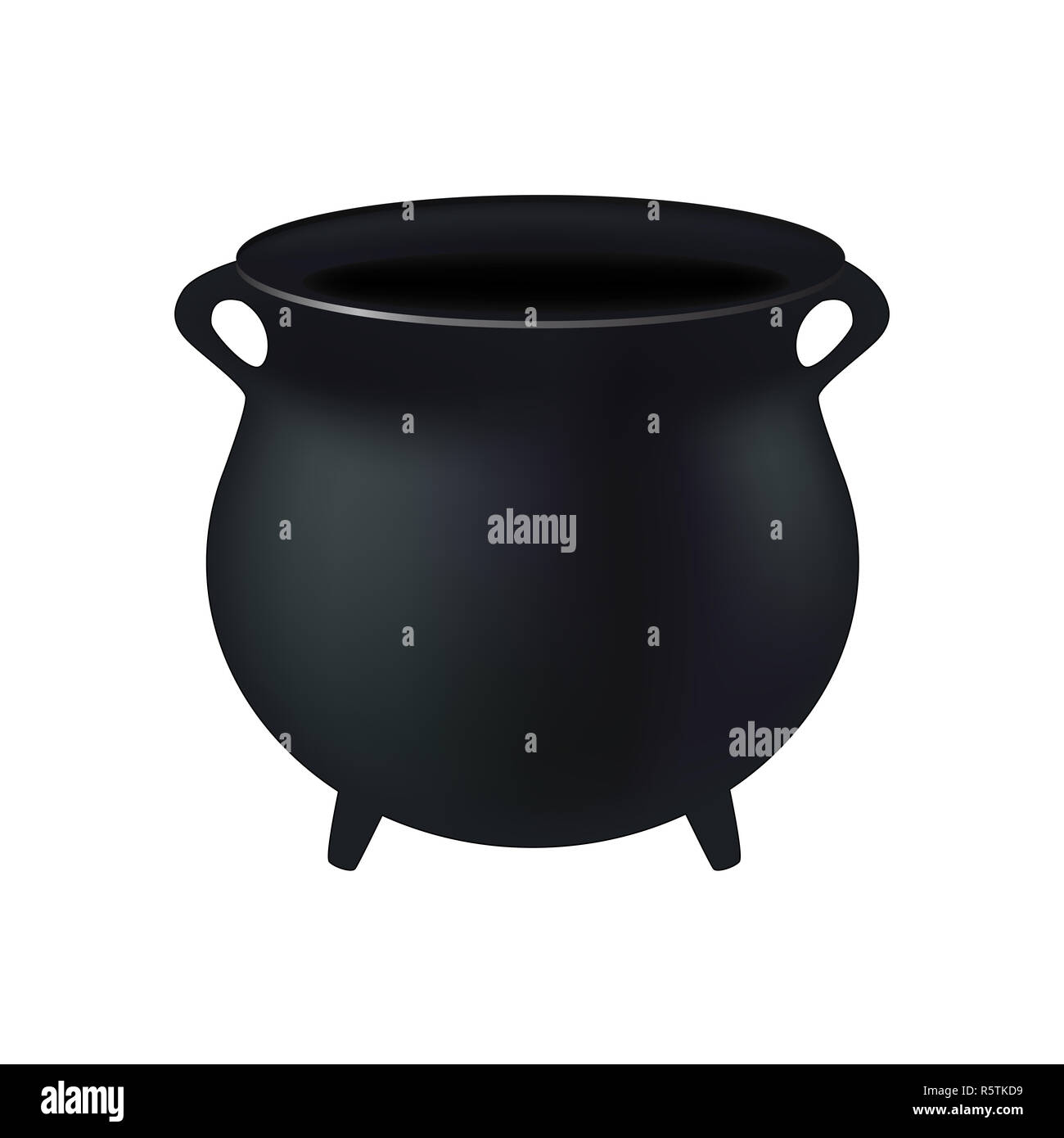Empty witch cauldron,pot. Realistic Vector illustration isolated on ...