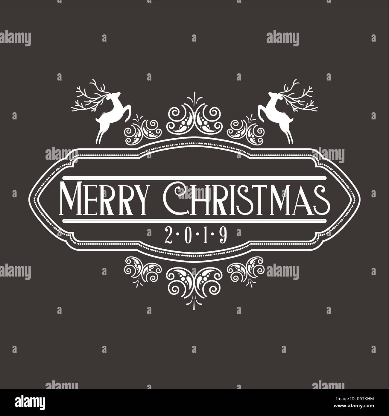 merry christmas greeting card template vector illustration Stock Vector ...