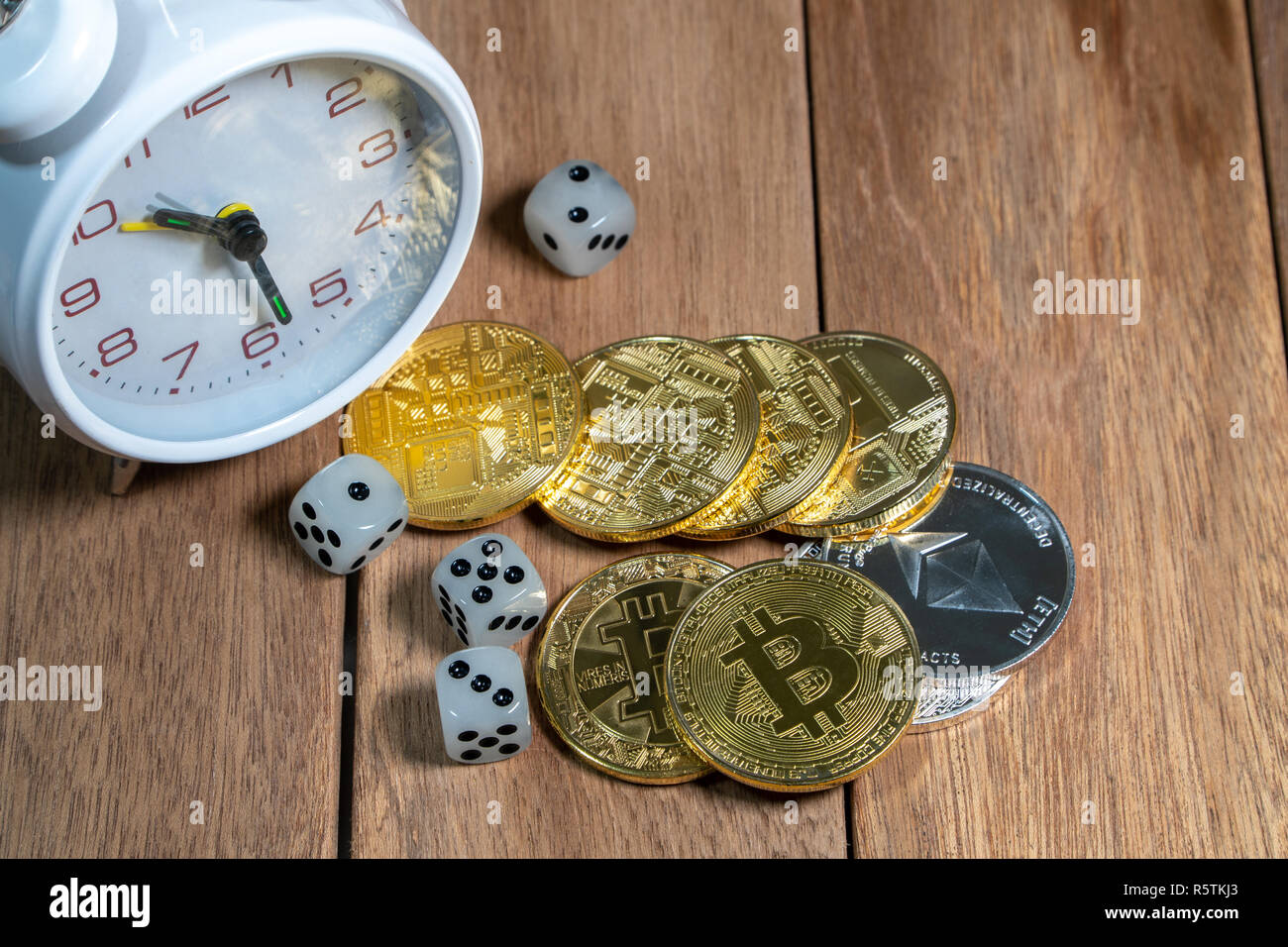 Cryptocurrency bitcoin litecoin dice hi-res stock photography and ...