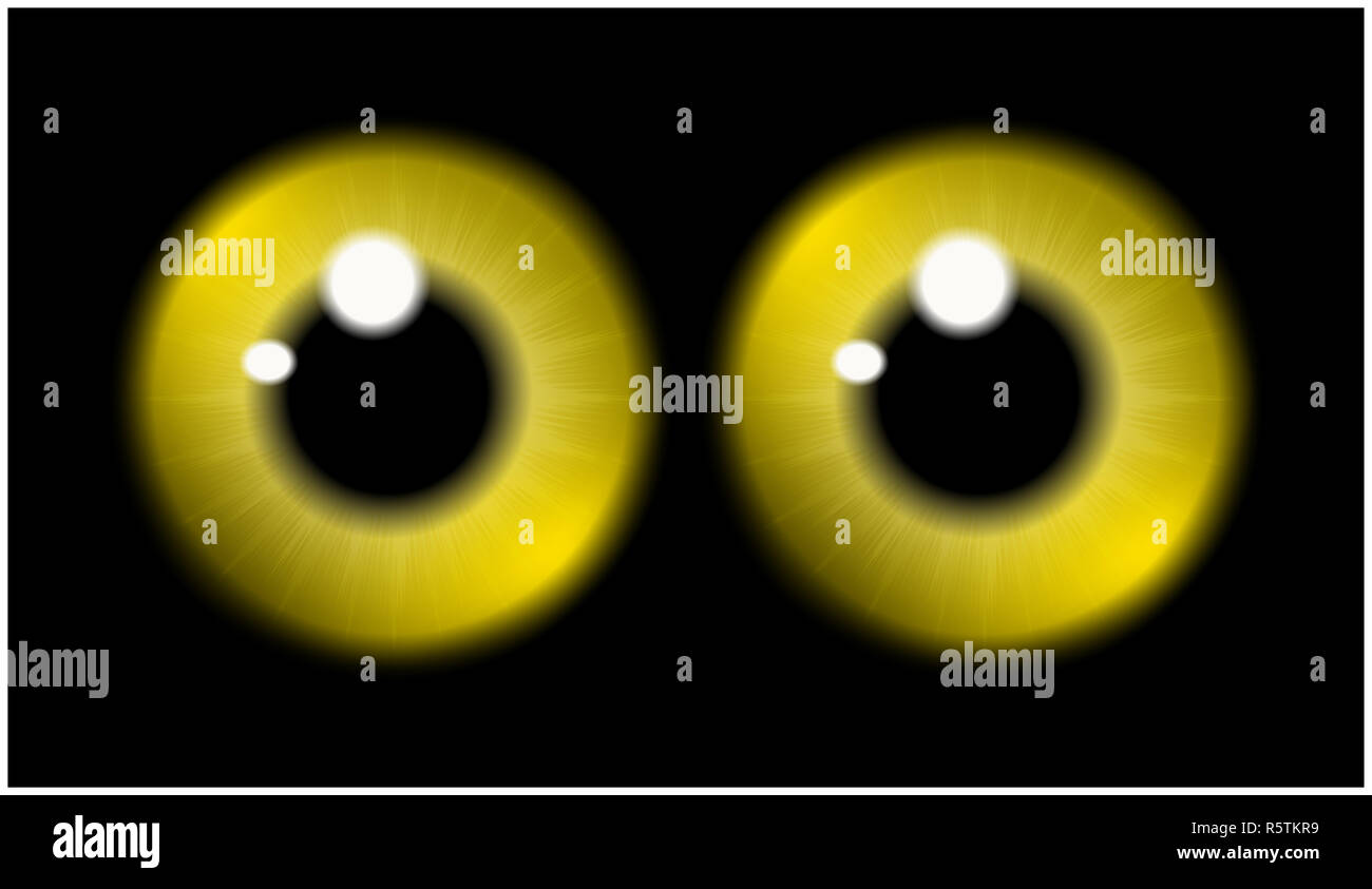 Image of yellow pupil of the eye, eye ball, iris eye. Realistic vector ...
