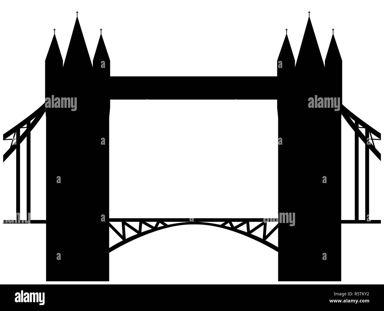Black And White Cartoon Bridge