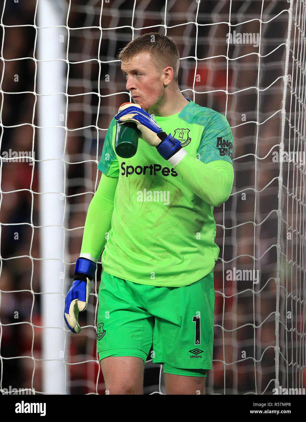 Everton goalkeeper Jordan Pickford during the Premier League match at ...