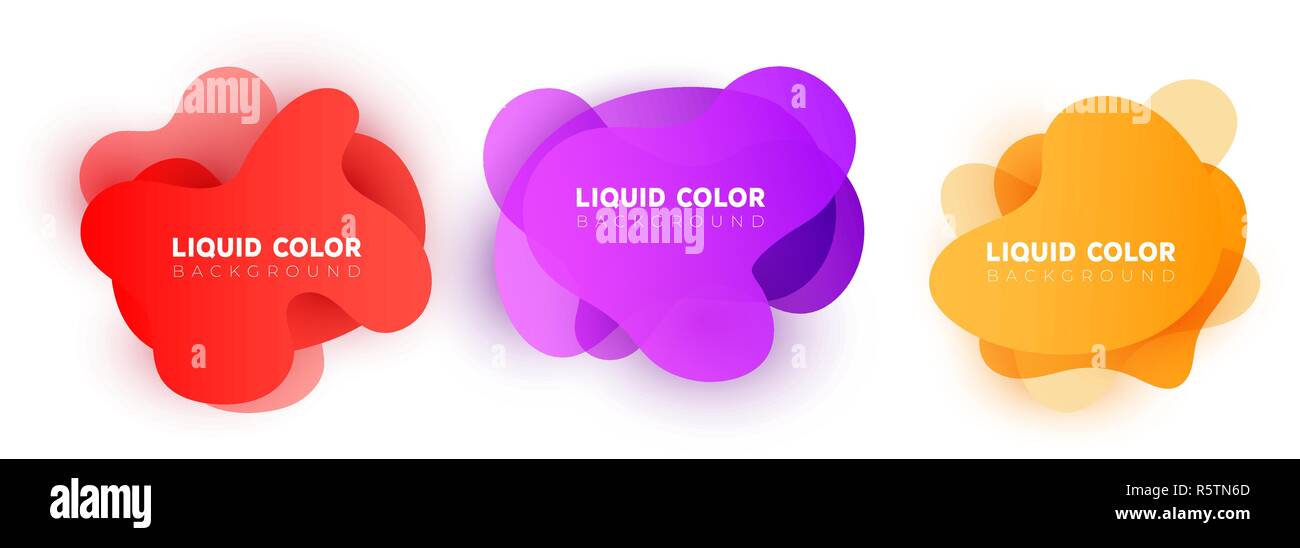Set of plastic liquid gradient bubbles. Vector design for covers ...