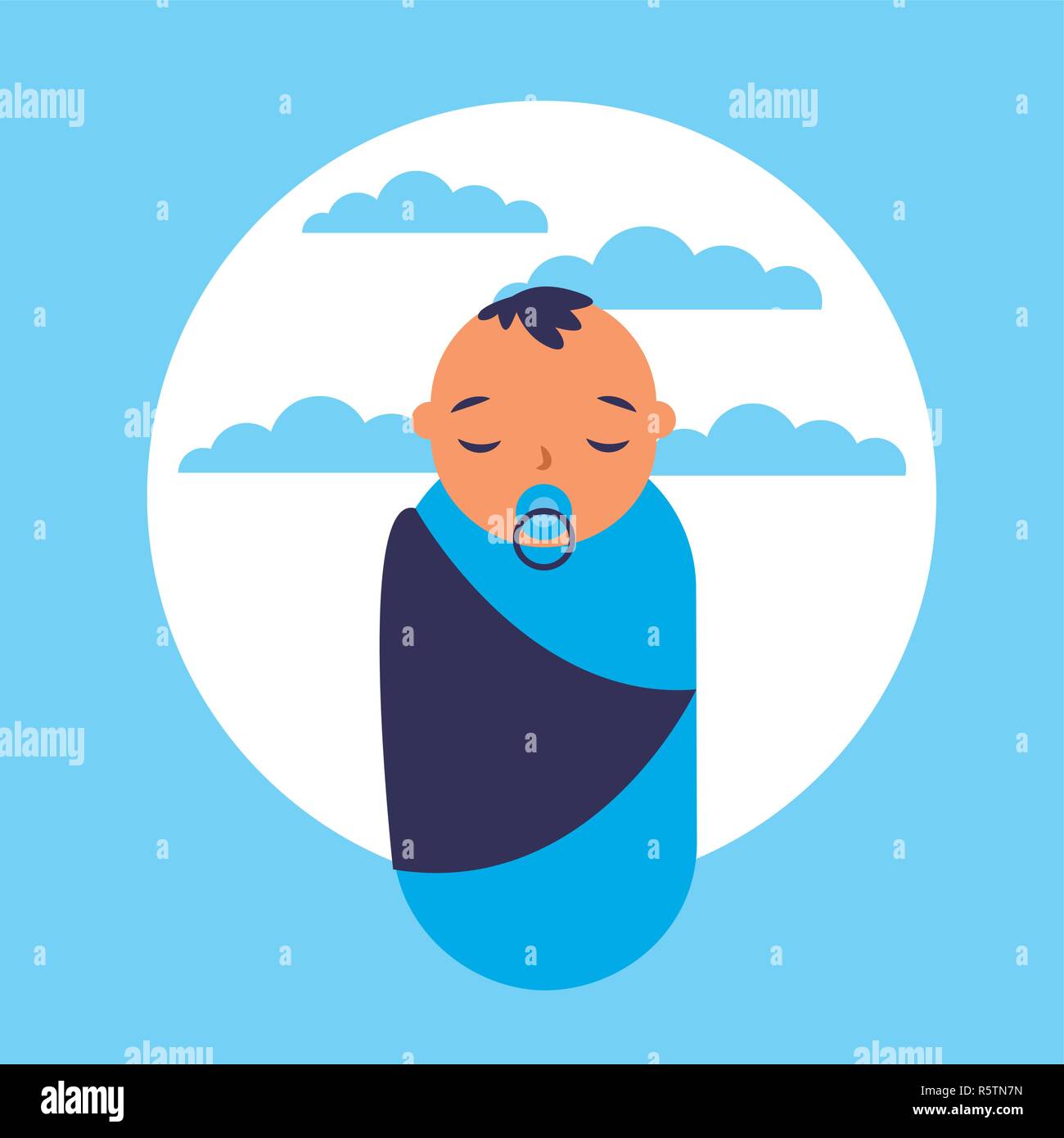 outdoor sticker baby sleep cute vector illustration Stock Vector Image ...