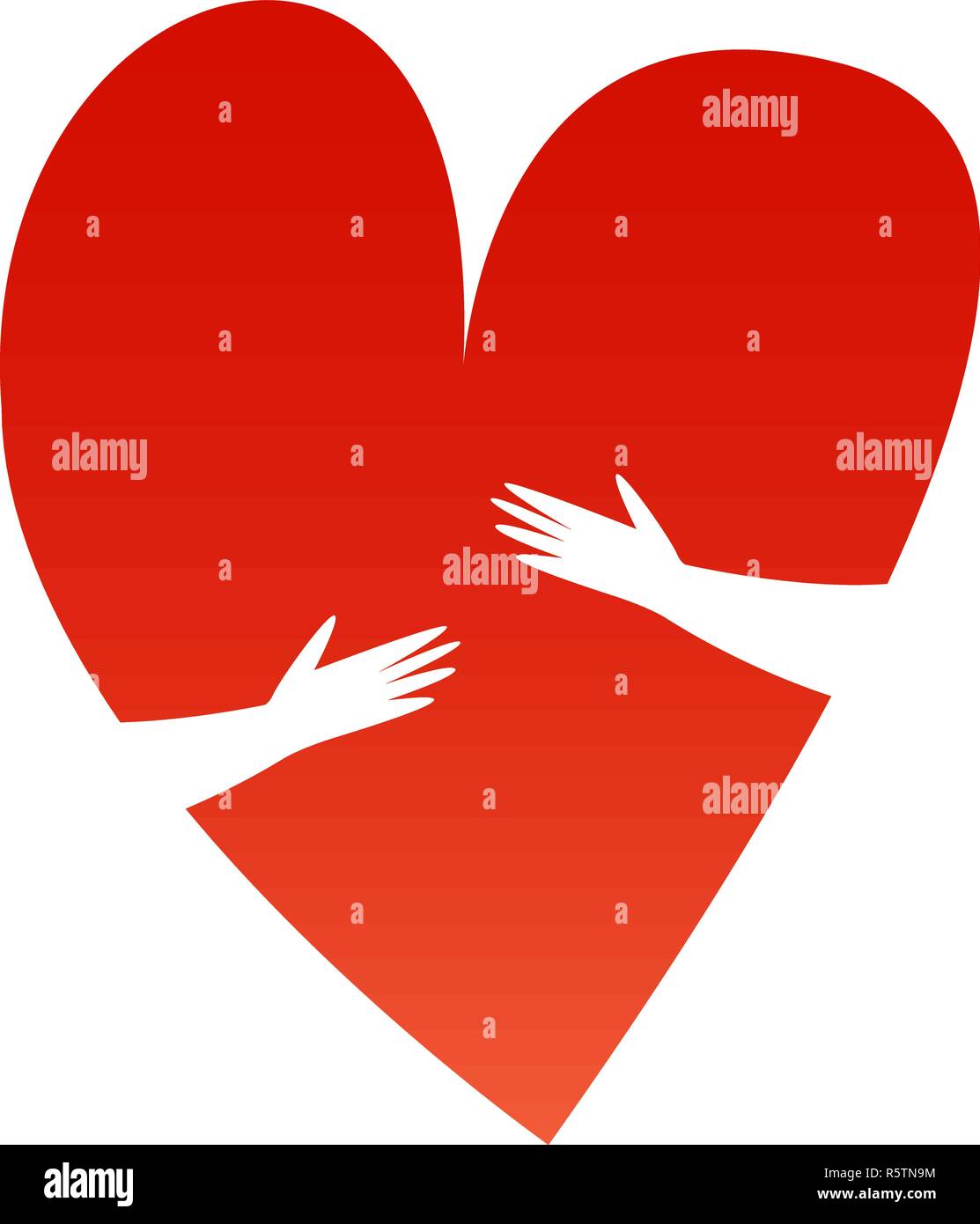 Believe in yourself vector composition. Hug me. Heart and hands ...