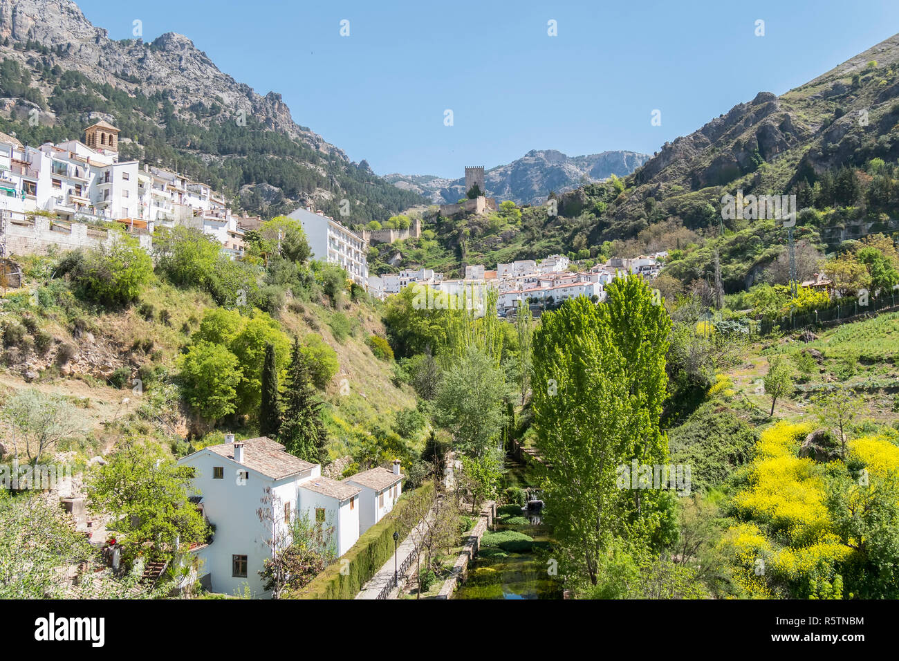 Panoramic view of Cazorla village, in the Sierra de Cazorla, Jaen ...