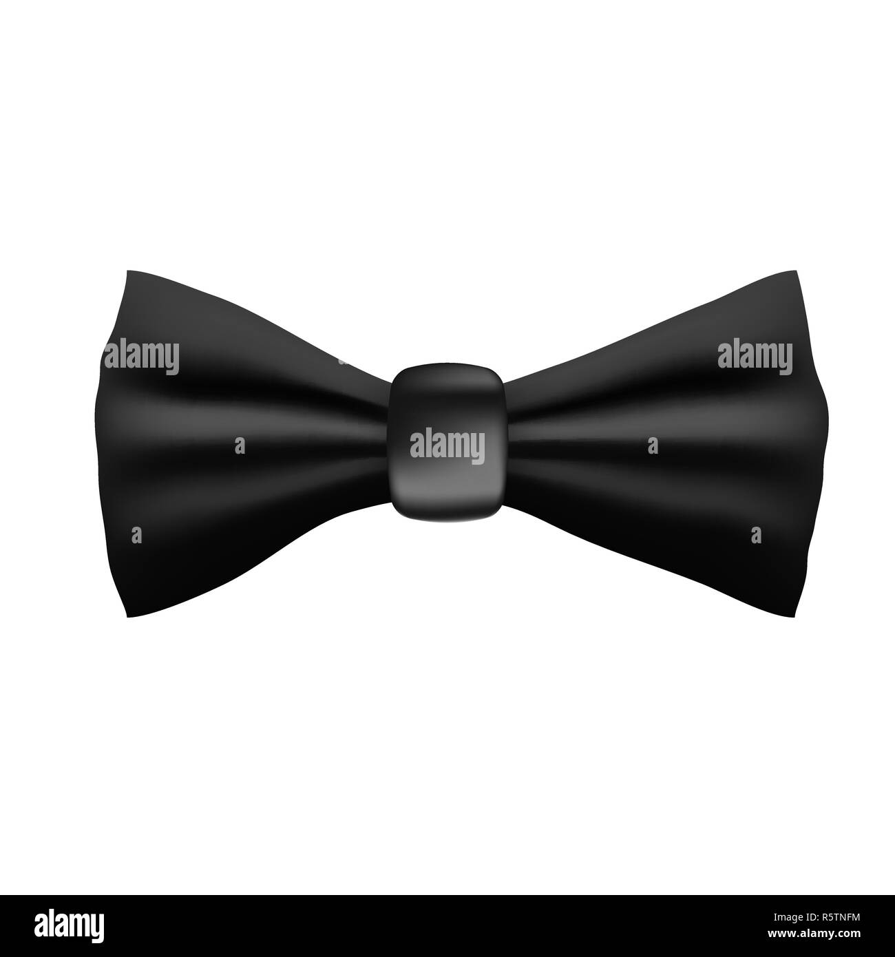Realistic black bow tie isolated on white Stock Vector Image & Art - Alamy