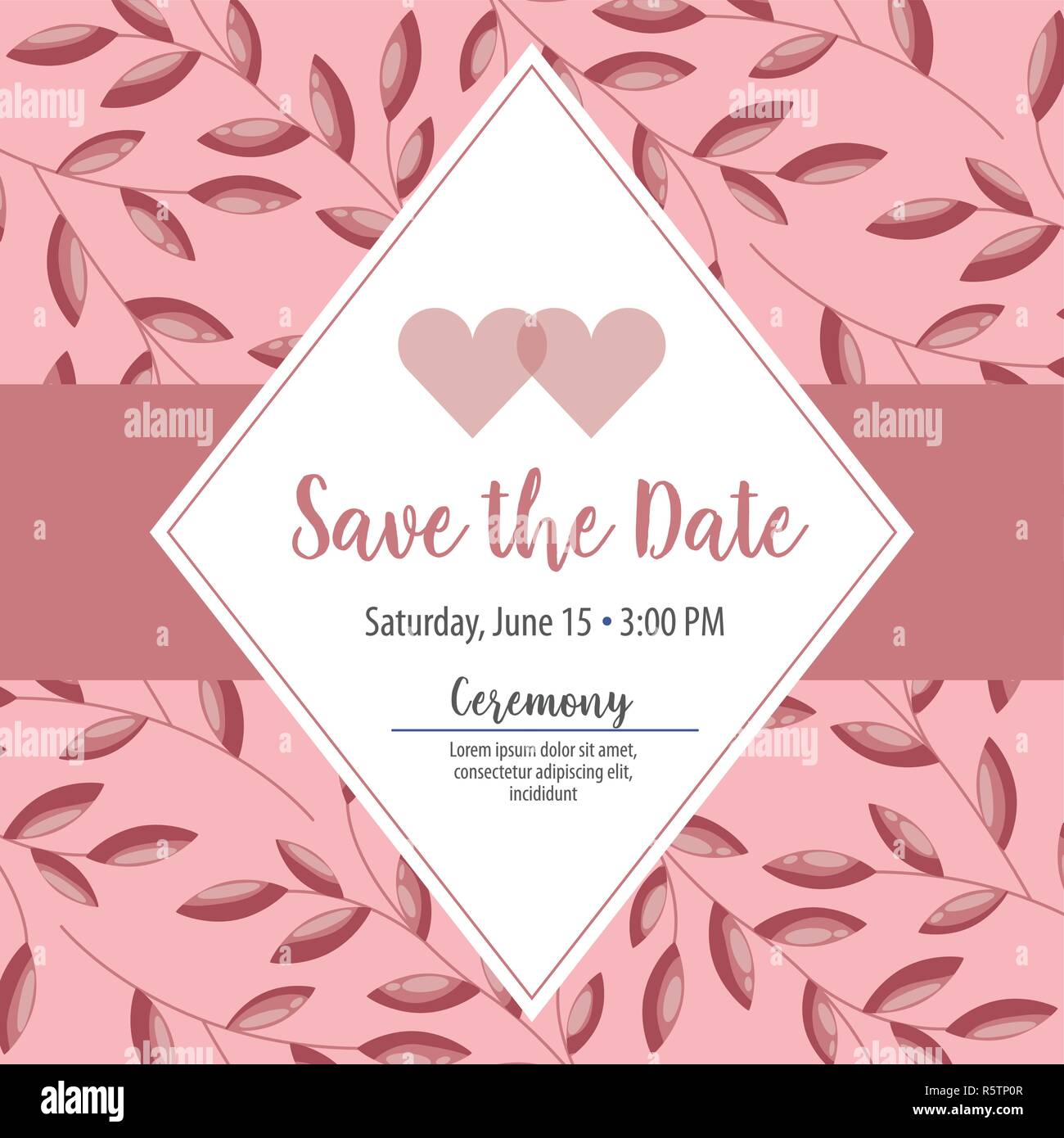 save the date ribbon figure hearts sign decoration vector illustration ...