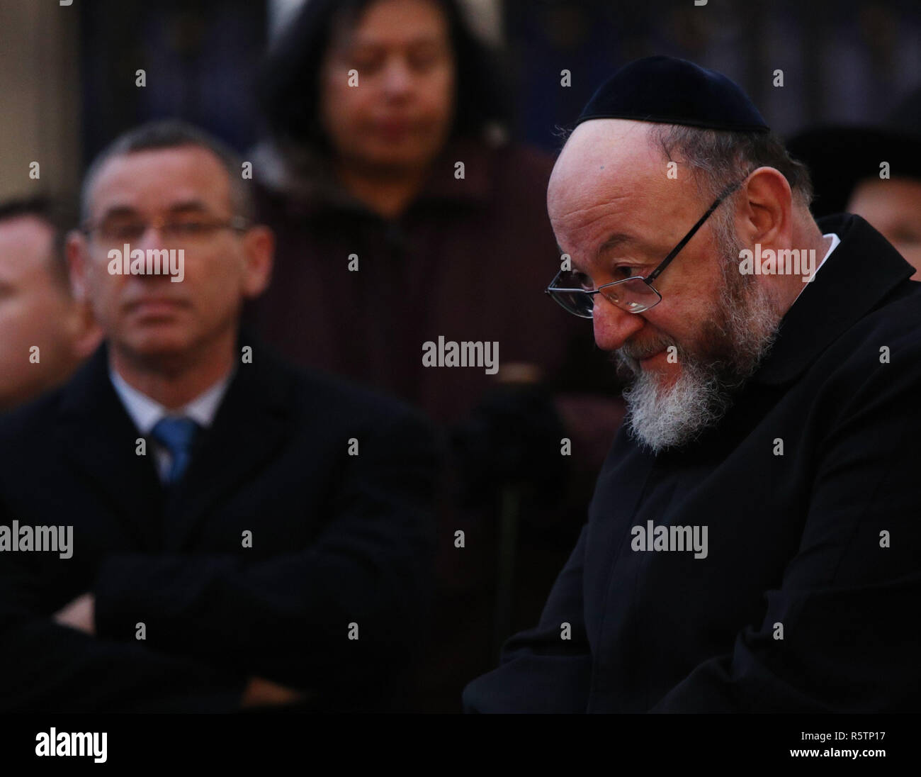 (L-R) Israeli Ambassador Mark Regev and Chief Rabbi Ephraim Mirvis ...