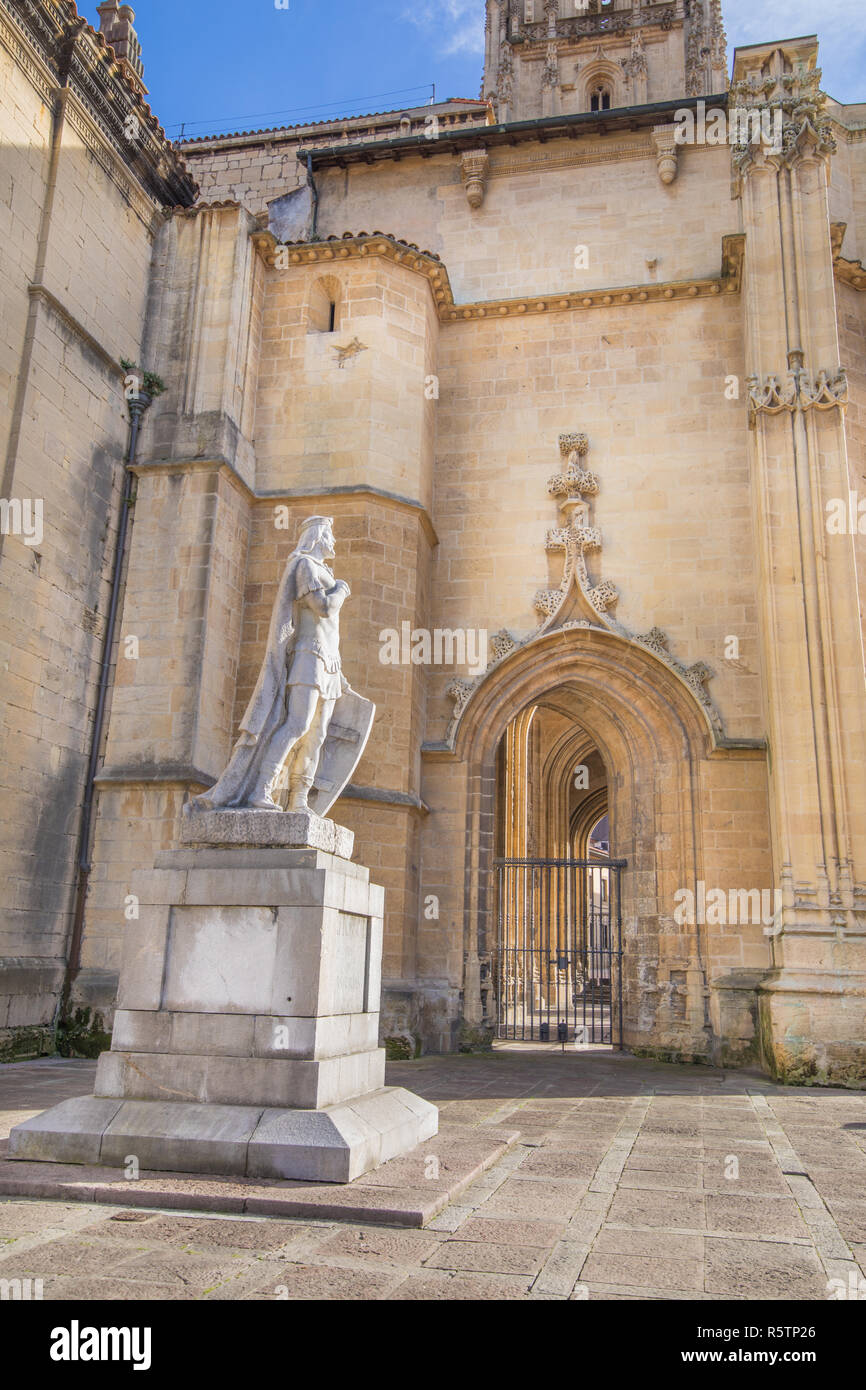 statue of asturian king Alfonso II, landmark and monument from year ...