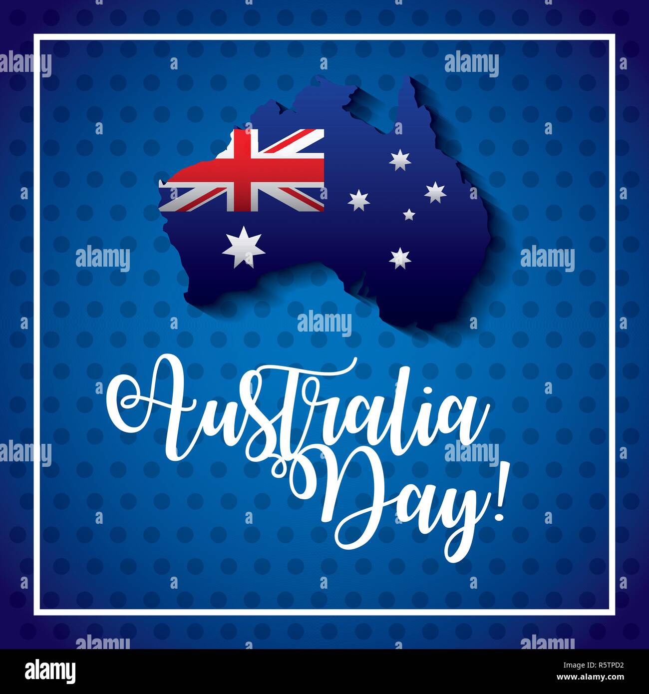 australia day frame sign map flag vector illustration Stock Vector ...