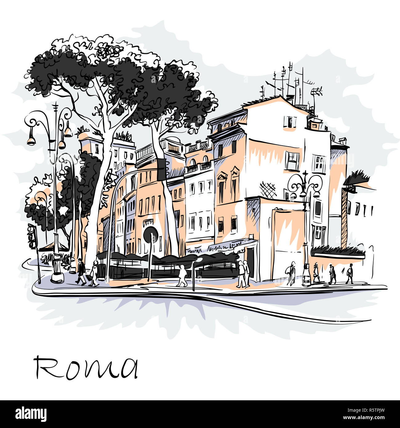 Ancient roman road drawing hi-res stock photography and images - Alamy