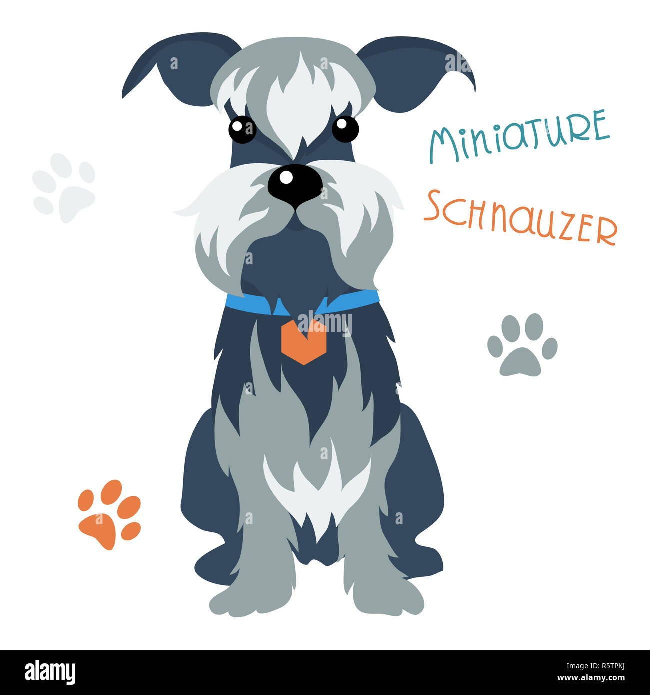 Schnauzer dog cartoon illustration hi-res stock photography and images ...