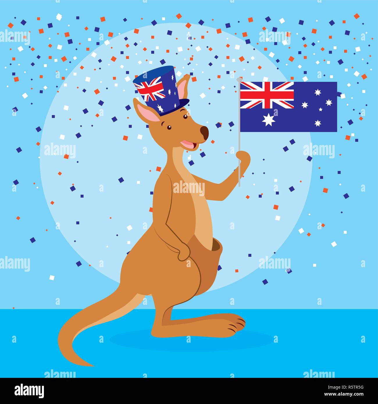 Kangaroo holding flag Stock Vector Images - Alamy