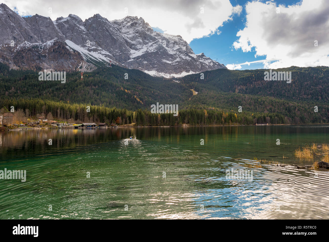 kayaker on the eibsee Stock Photo - Alamy