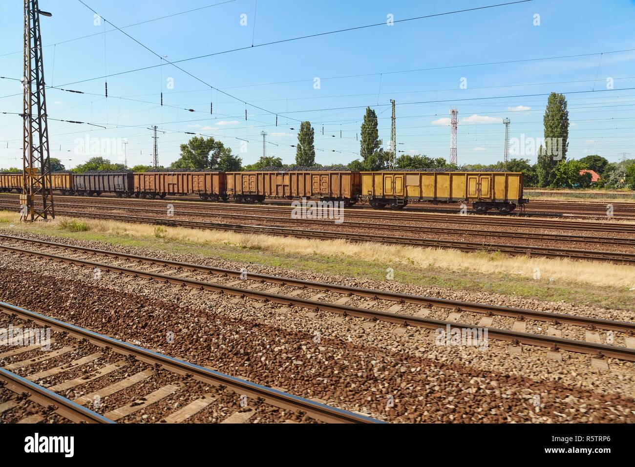 Industrial railway wagons rails infrastructure hi-res stock photography and images - Alamy