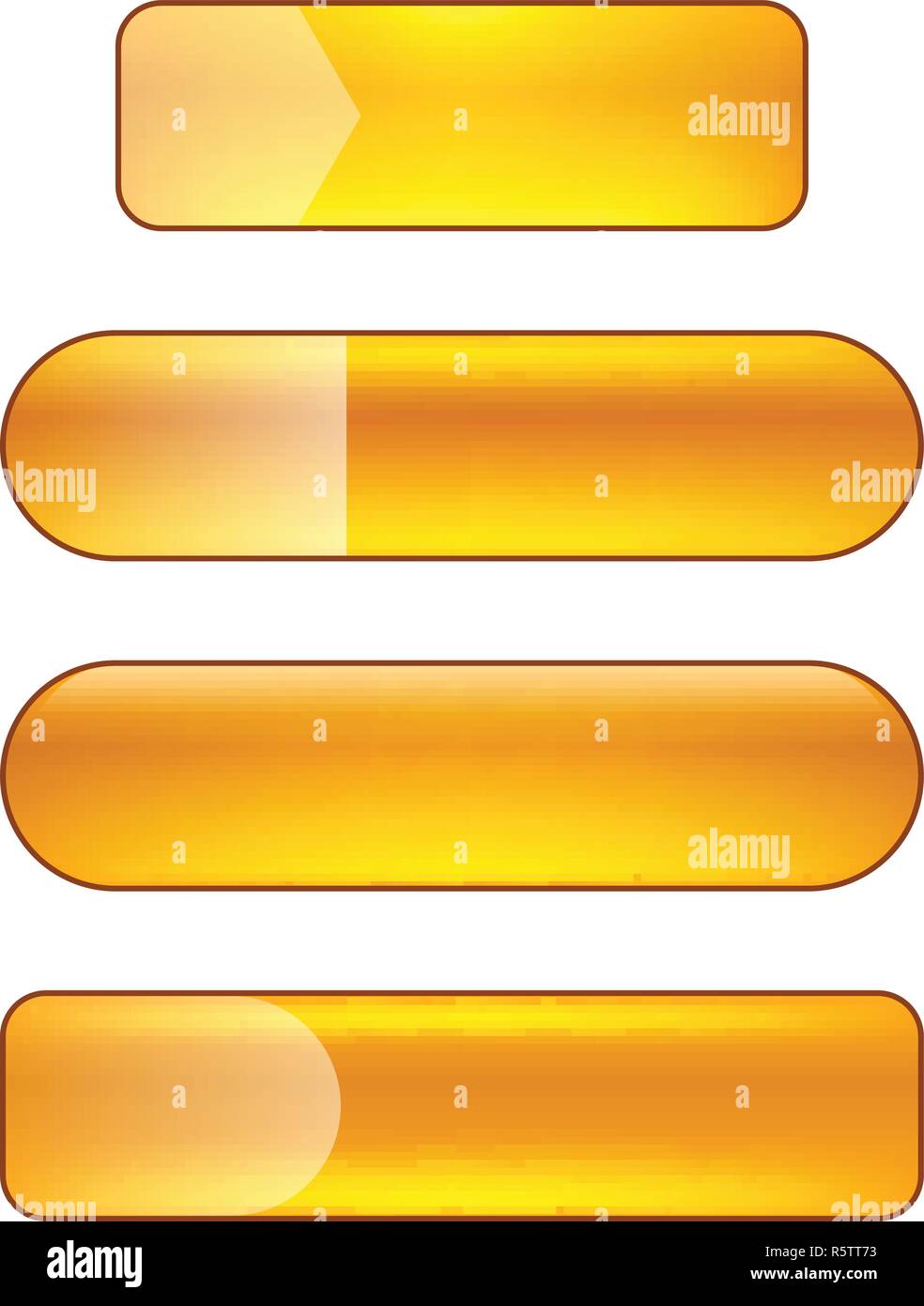 vector bright glossy web buttons set - orange Stock Vector Image & Art ...
