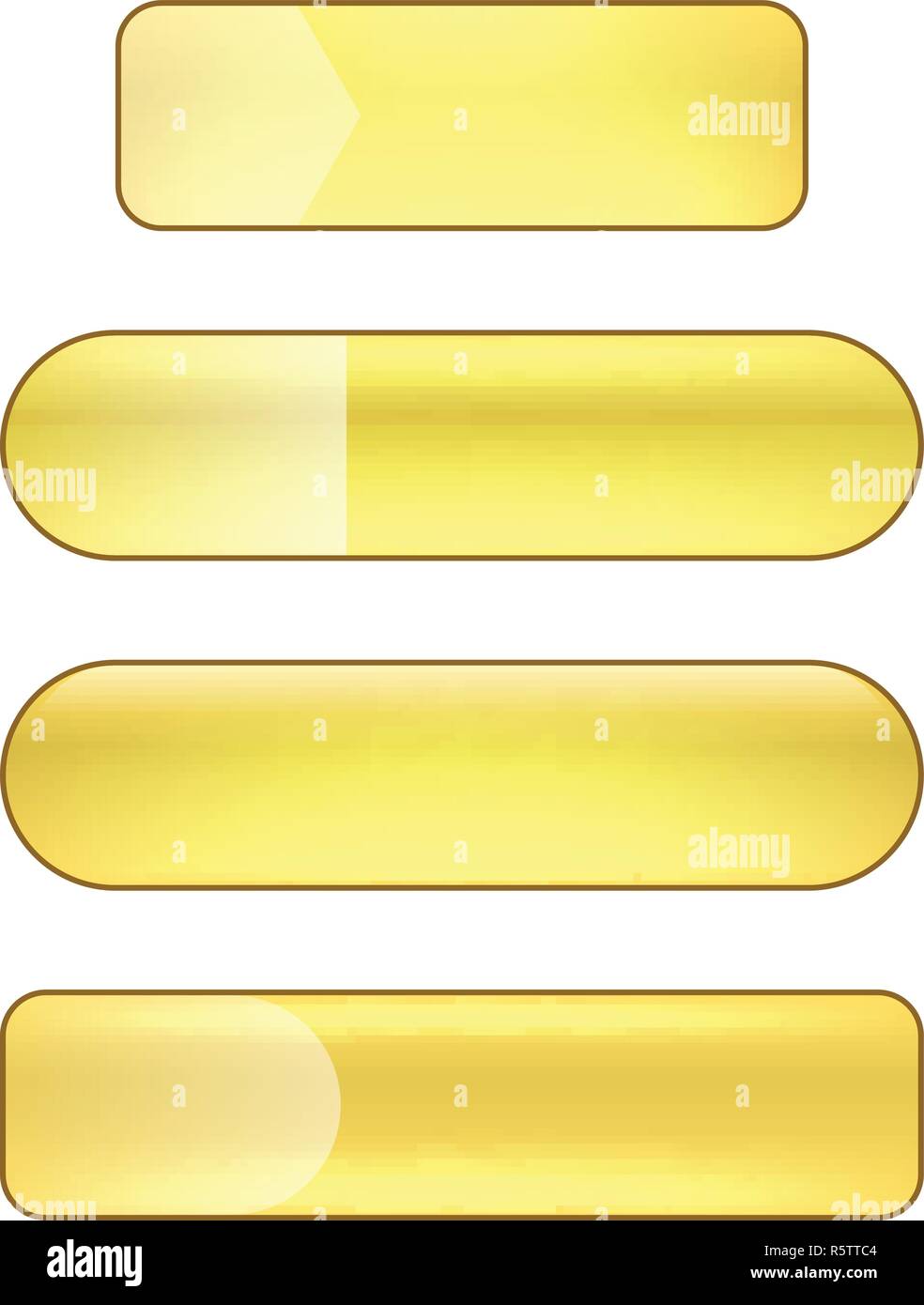 vector bright glossy web buttons set - golden Stock Vector Image & Art ...