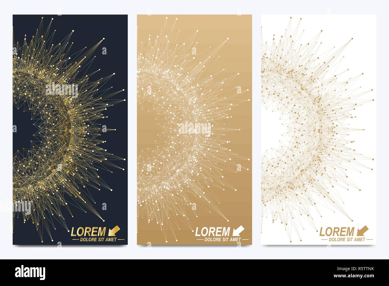 Modern set of vector flyers. Geometric abstract presentation with ...