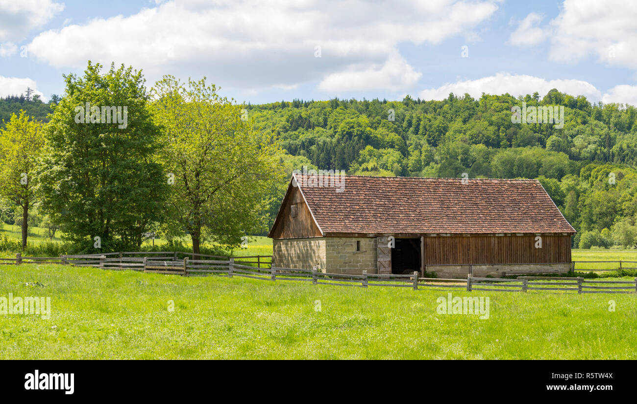 rural scenery with barn Stock Photo - Alamy