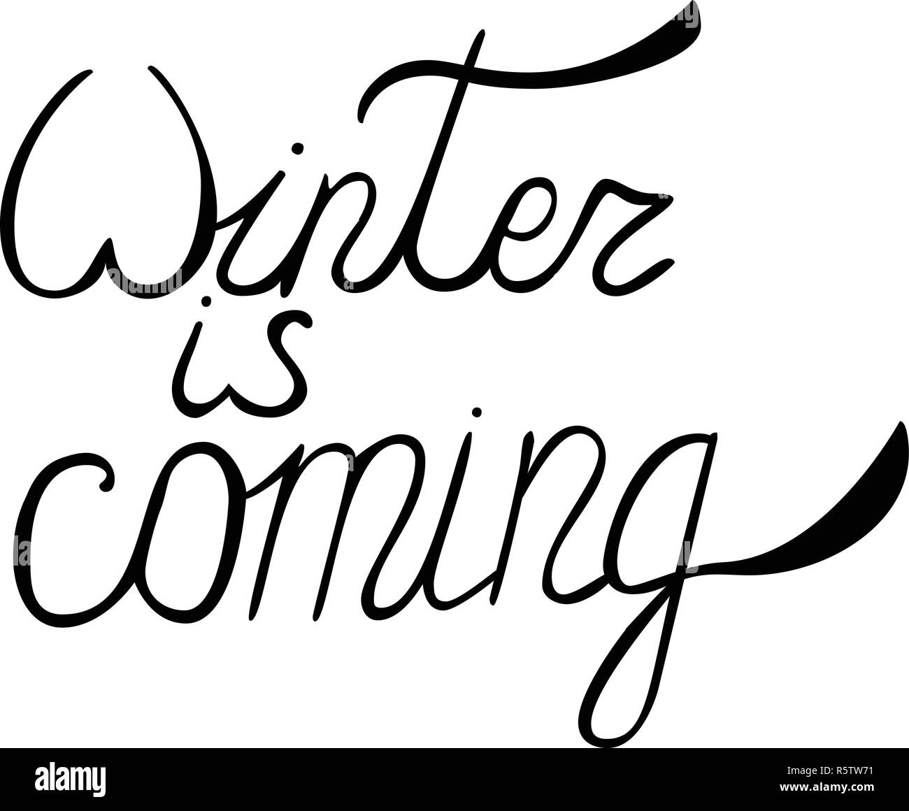 vector lettering winter is coming - black and white Stock Vector Image ...