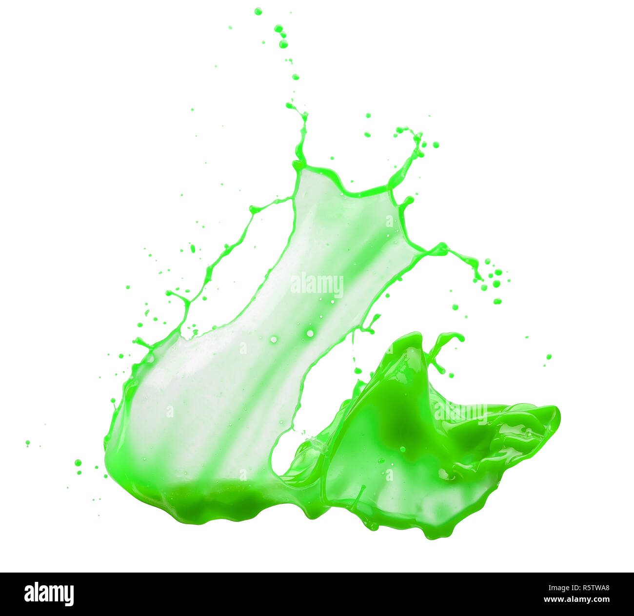 green paint splash isolated on a white background Stock Photo - Alamy