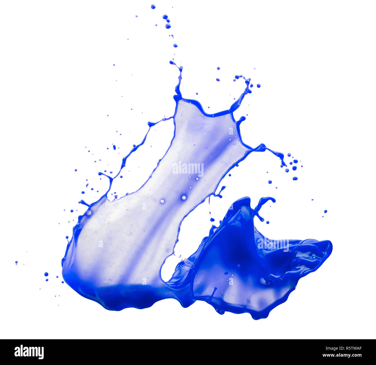 blue paint splash isolated on a white background Stock Photo - Alamy