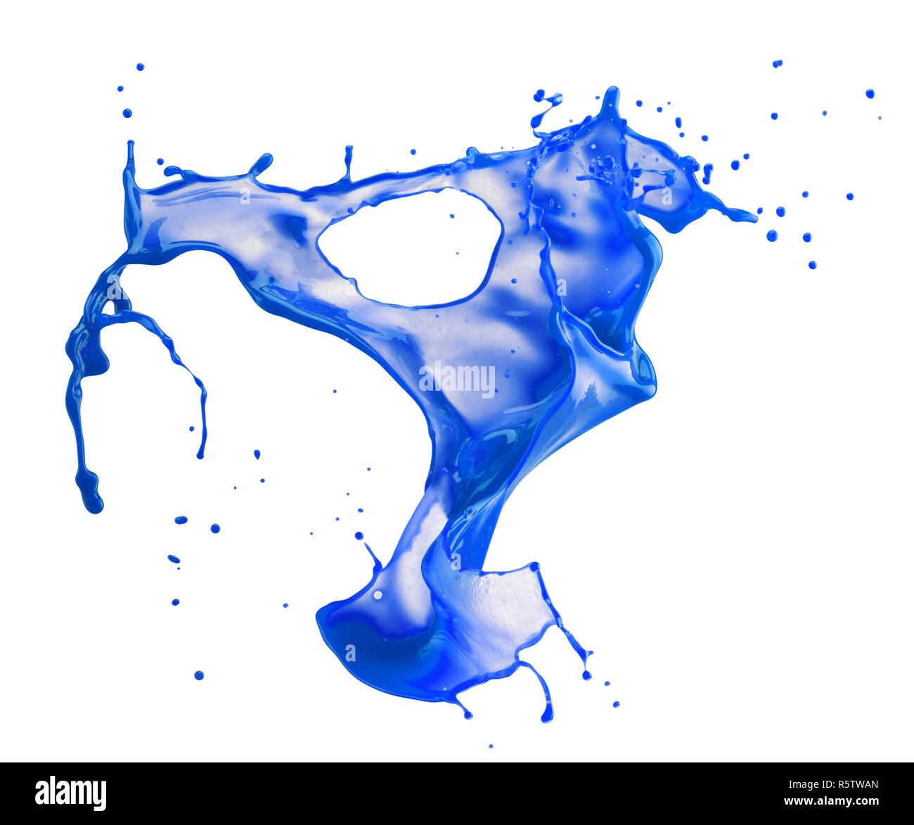 blue paint splash isolated on a white background Stock Photo - Alamy