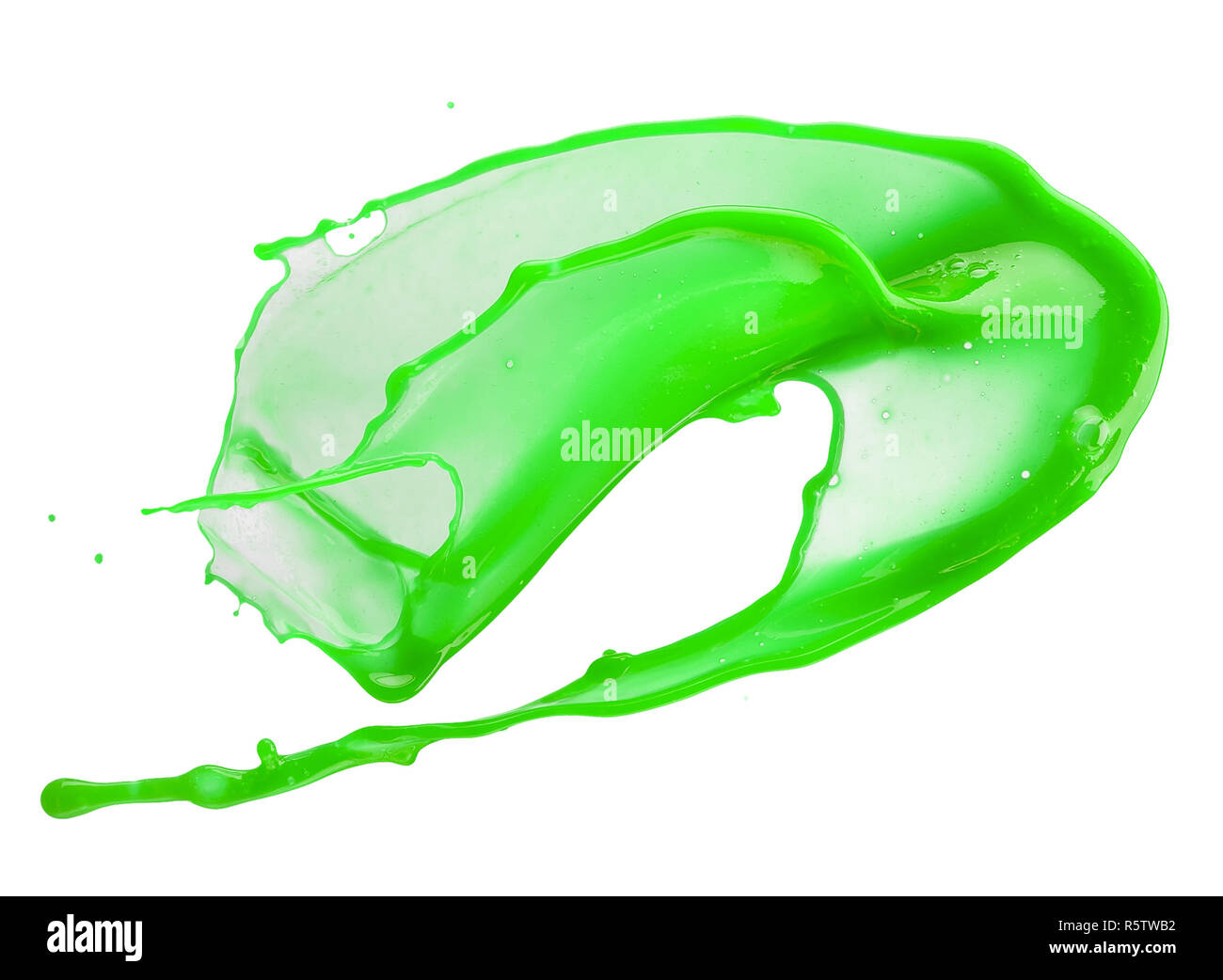 green paint splash isolated on a white background Stock Photo - Alamy