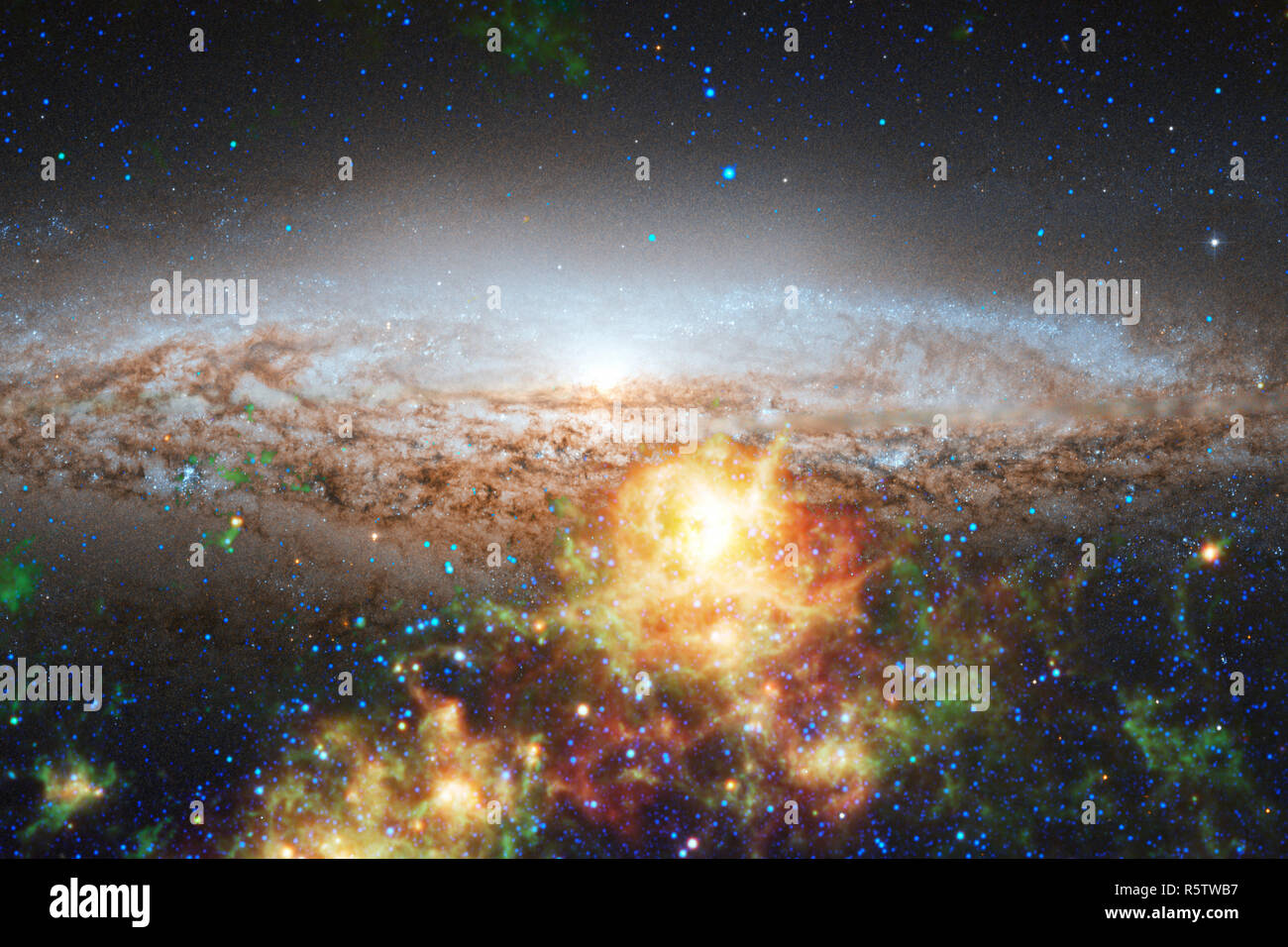 Nebulas, galaxies and stars in beautiful composition. Deep space art ...