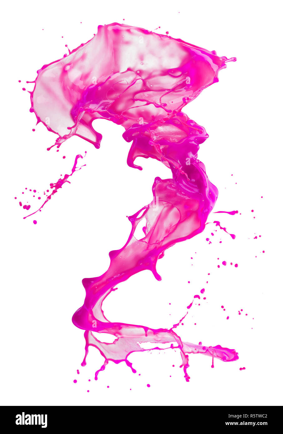 pink paint splash isolated on a white background Stock Photo - Alamy
