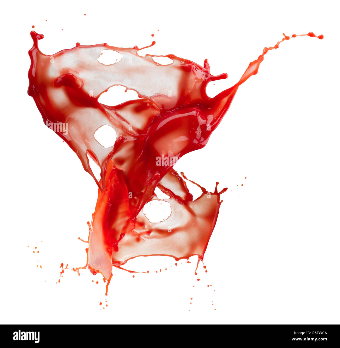 red splash isolated on a white background Stock Photo - Alamy