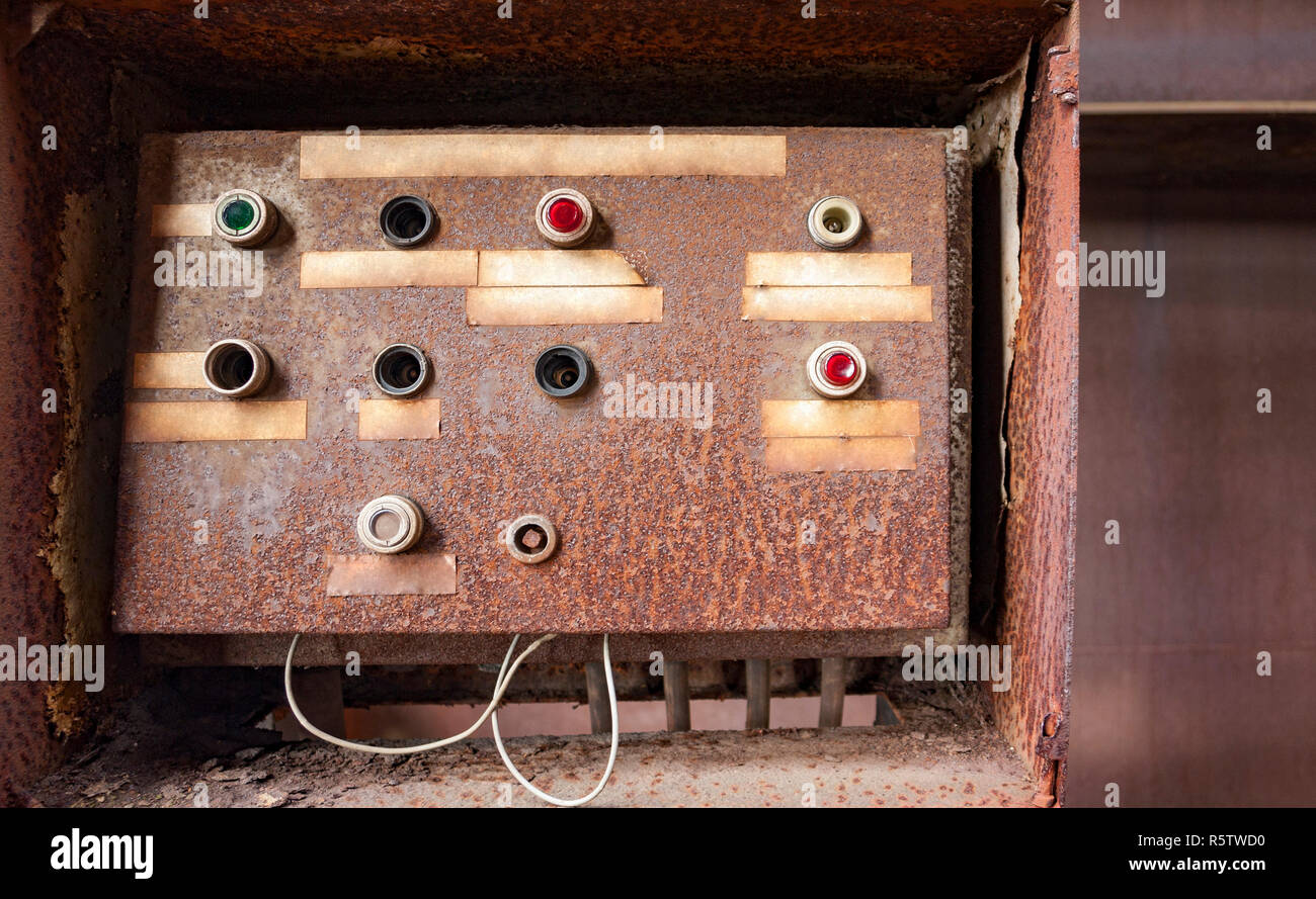 rusty control panel Stock Photo - Alamy