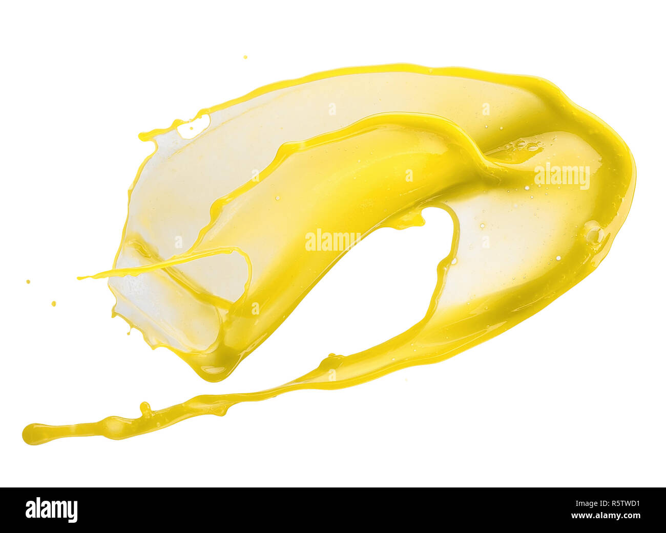 yellow paint splash isolated on a white background Stock Photo - Alamy