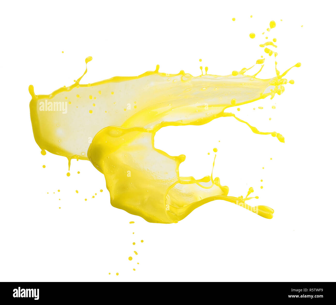 yellow paint splash isolated on a white background Stock Photo - Alamy