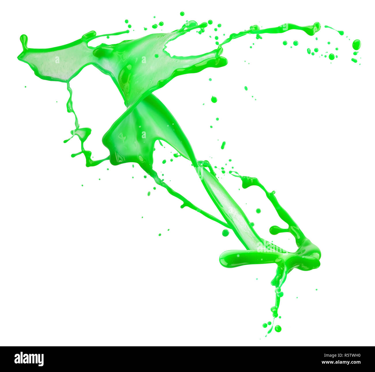 green paint splash isolated on a white background Stock Photo - Alamy