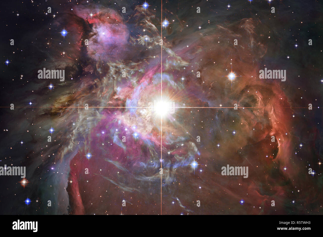 Awesome colorful nebula somewhere in endless universe. Elements of this ...