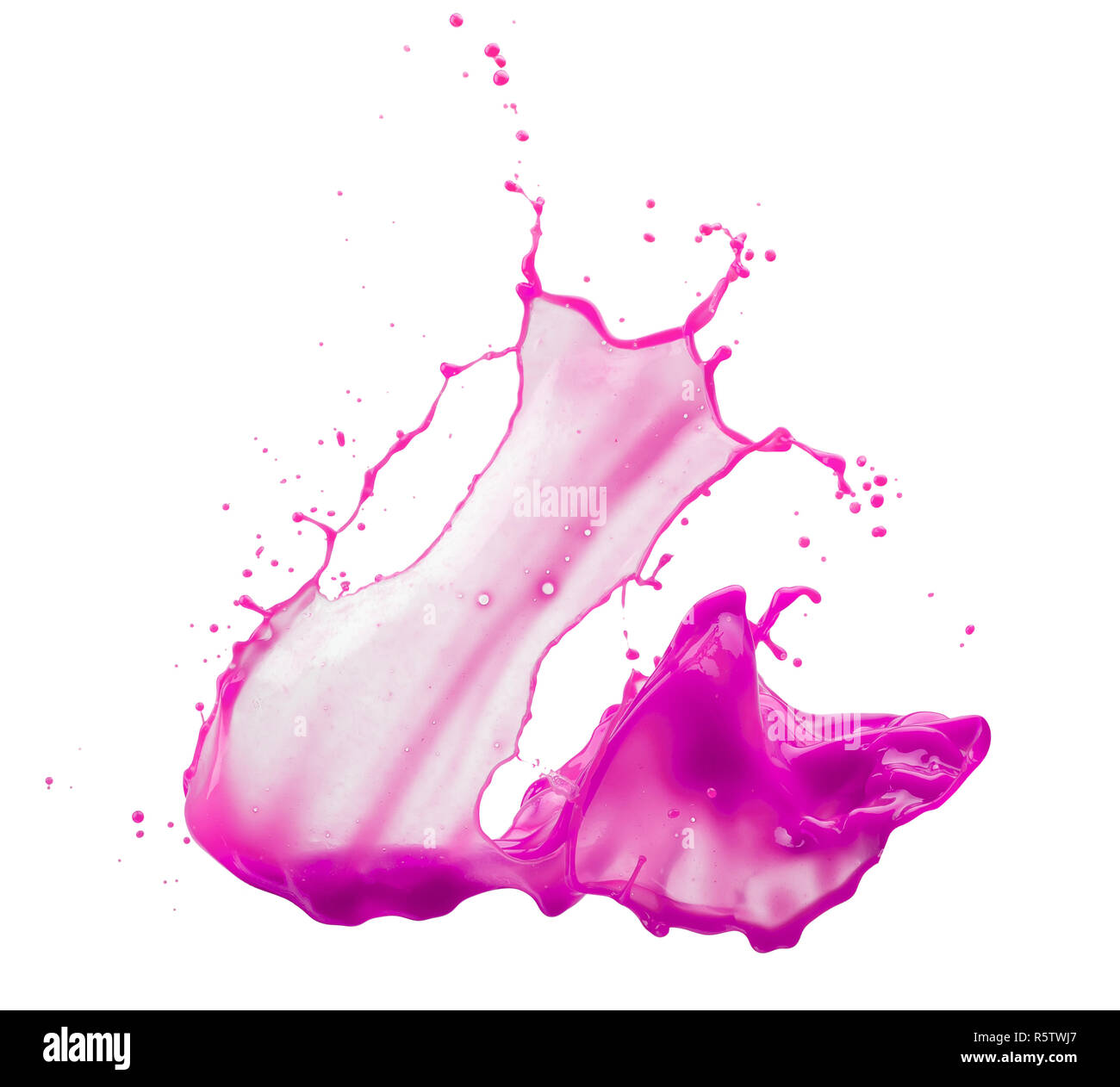pink paint splash isolated on a white background Stock Photo - Alamy