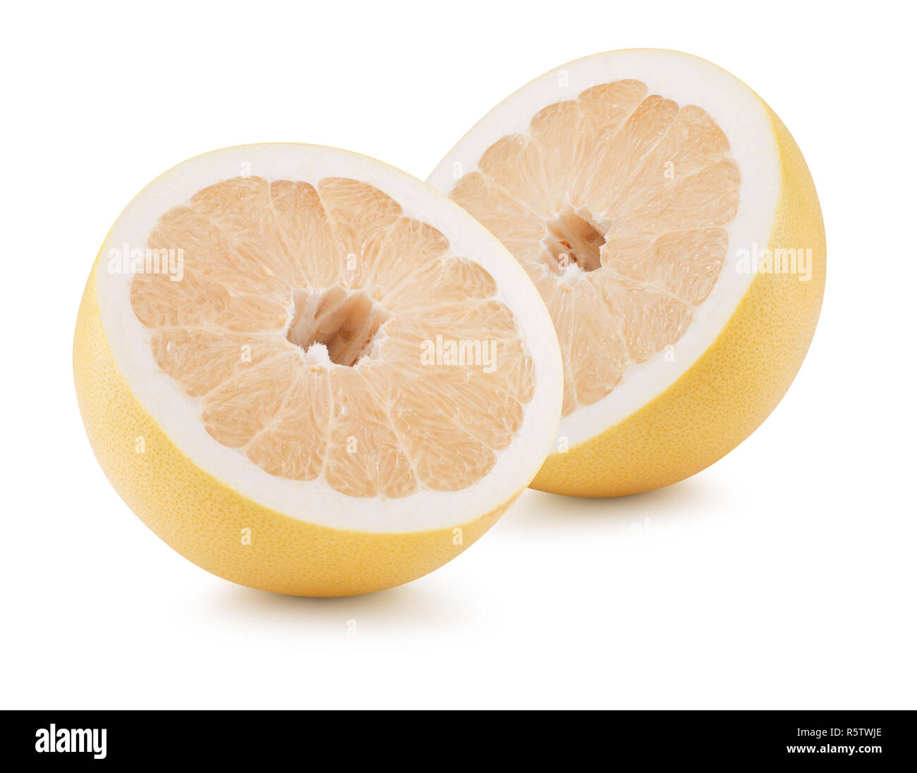half of pomelo isolated on a white background Stock Photo - Alamy
