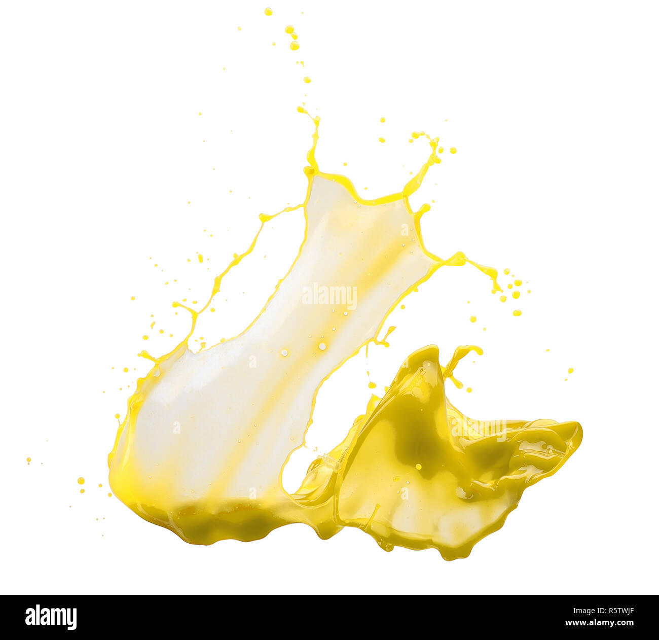 yellow paint splash isolated on a white background Stock Photo - Alamy