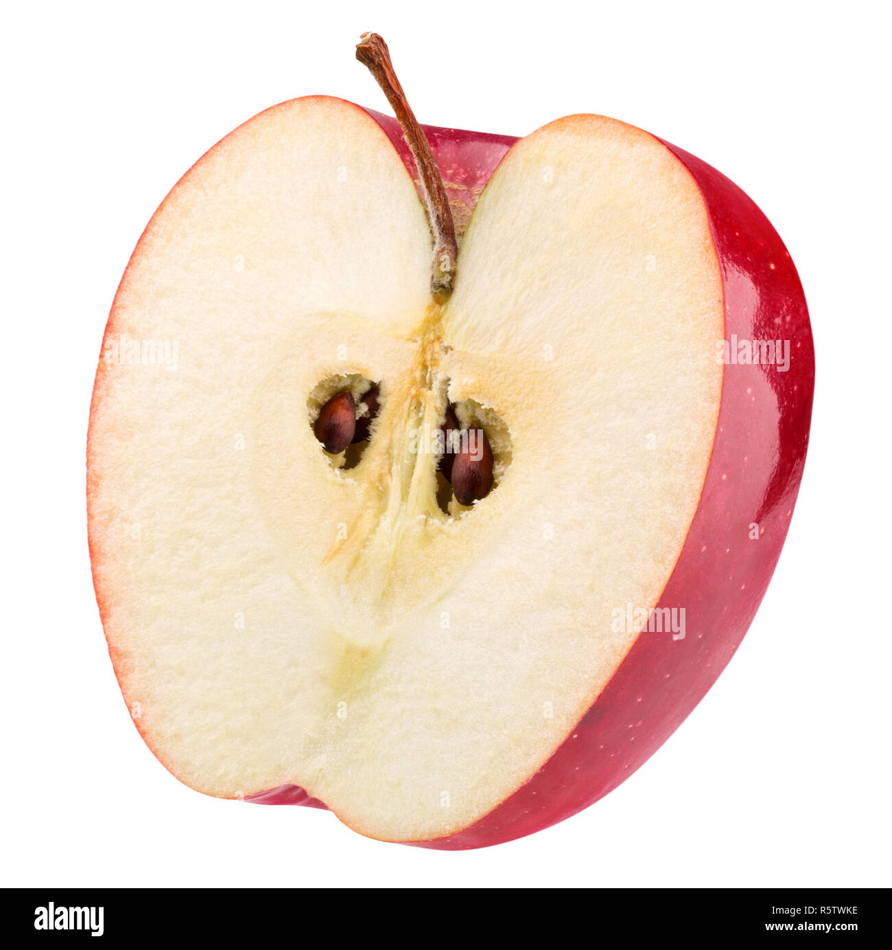 half of red apple isolated on a white background Stock Photo - Alamy