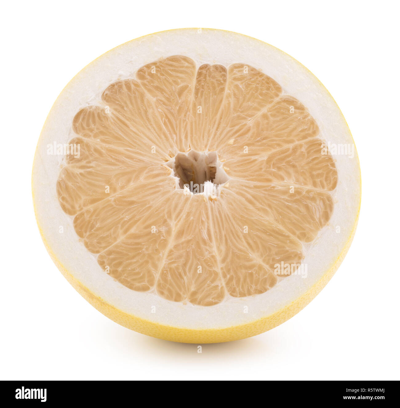 half of pomelo isolated on a white background Stock Photo - Alamy