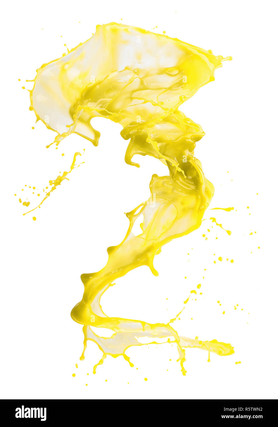 yellow paint splash isolated on a white background Stock Photo - Alamy